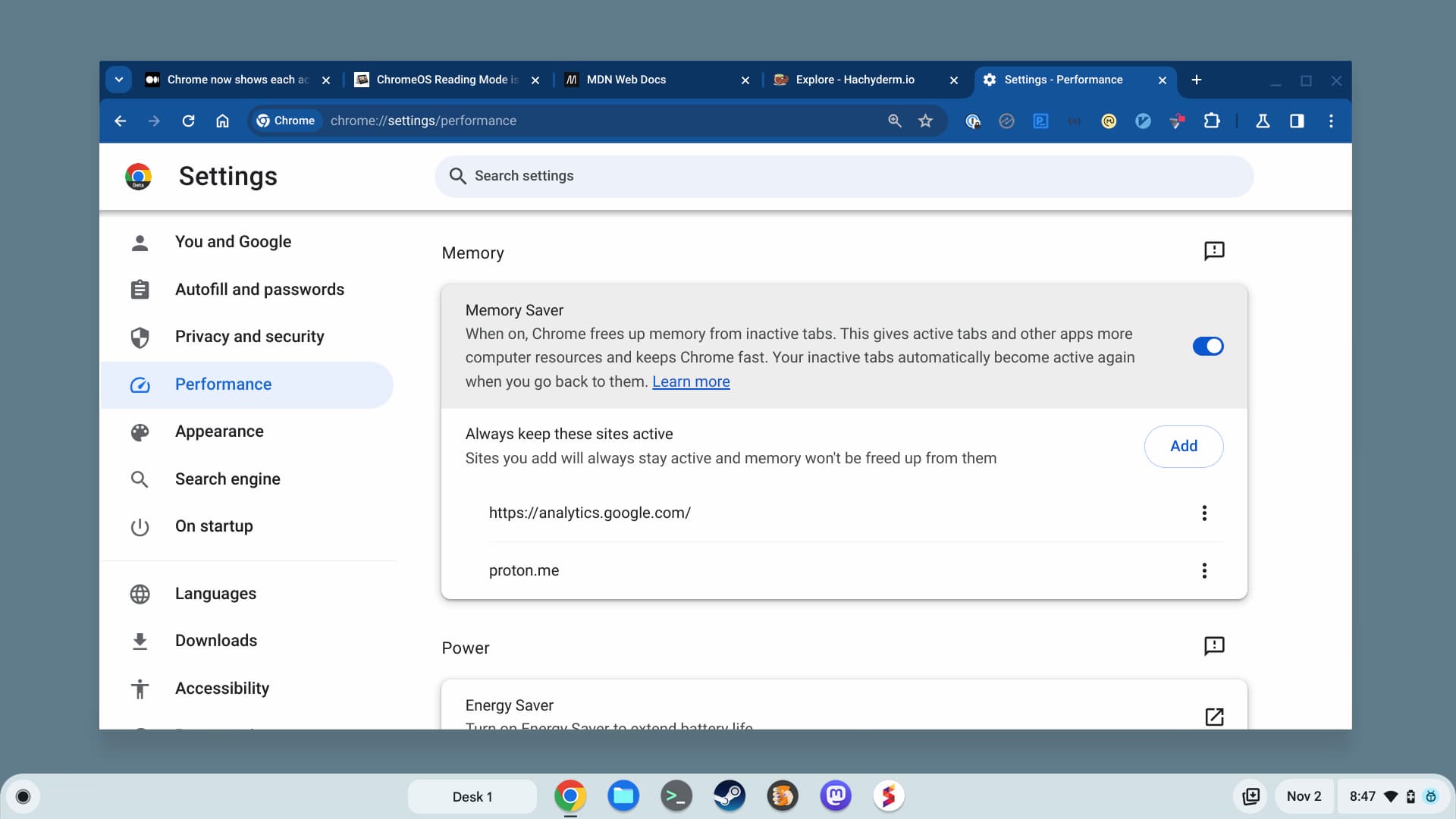 How To Hover And View Chrome Browser Tab Memory Usage 