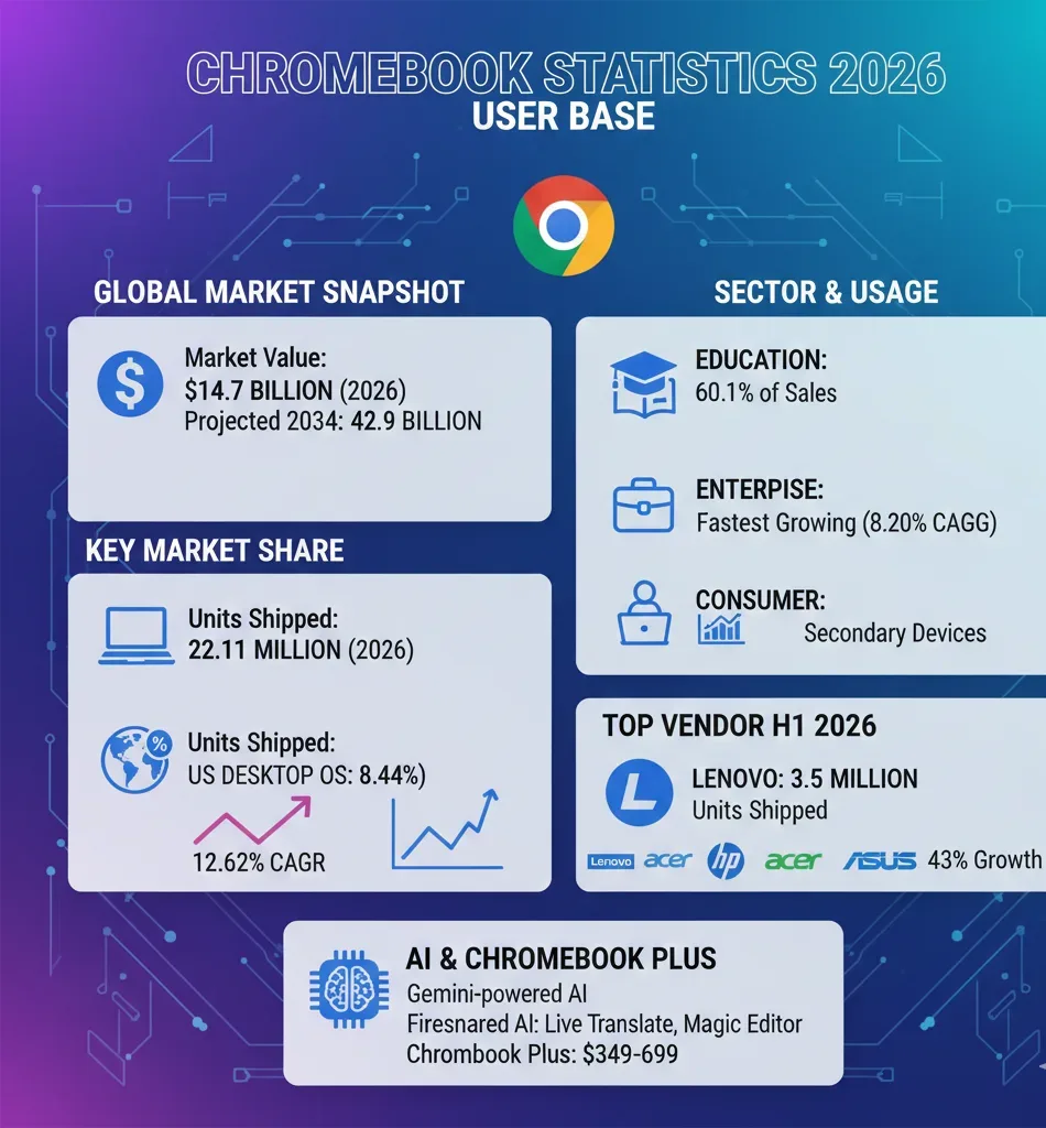 Chromebook Statistics 2026 [User Base]